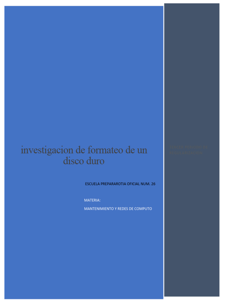 Formateo de Un Disco Duro | PDF | Disco duro | Archivo de computadora