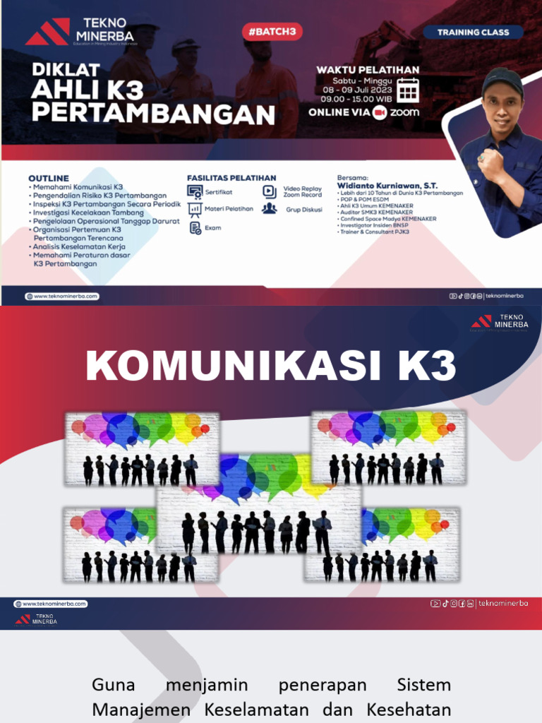 Komunikasi K3 Dan Pertemuan K3 Terencana | PDF