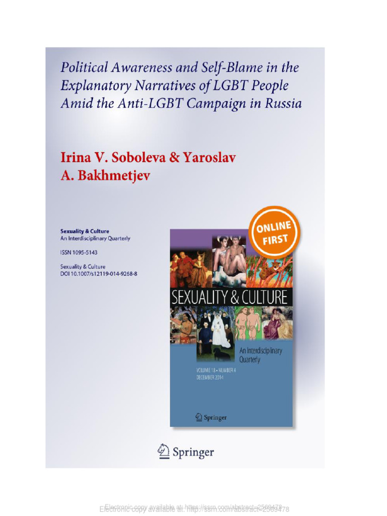Soboleva Bakhmetiev | PDF | Homosexuality | Homophobia