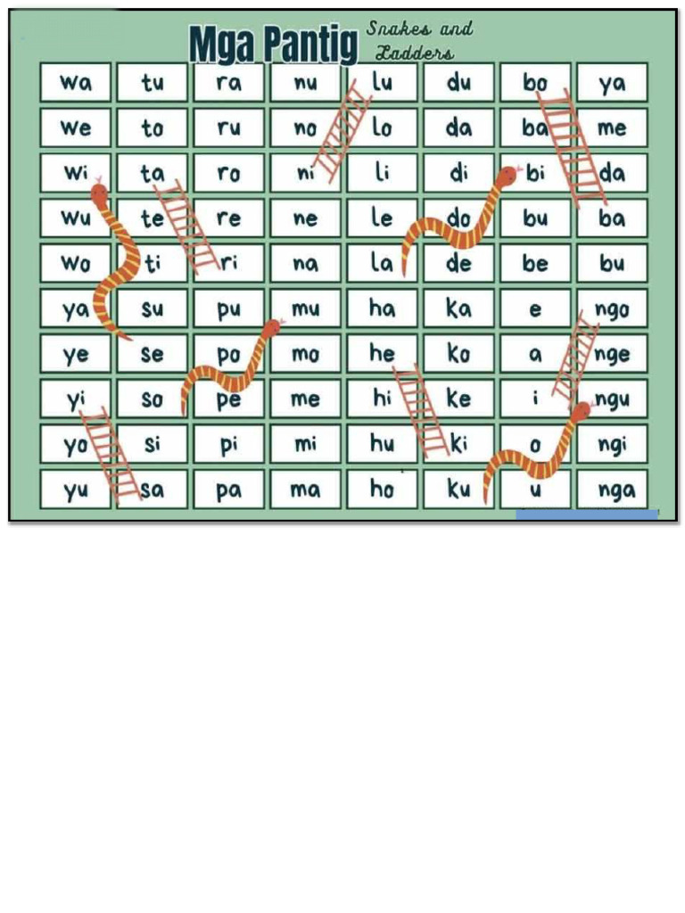Snake and Ladder Mga Pantig | PDF