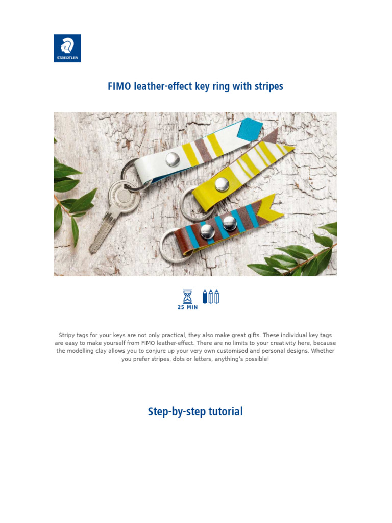 Fimo Leather Effect Key Ring With Stripes - Print | PDF | Blade