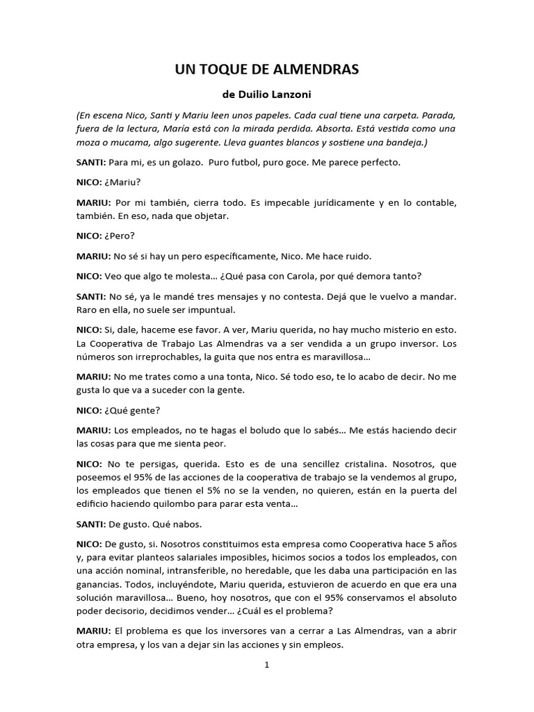 Conflicto en la Cooperativa Almendras | PDF | Verdad