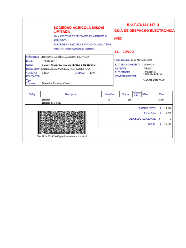 Guia de Despacho Electronica | PDF