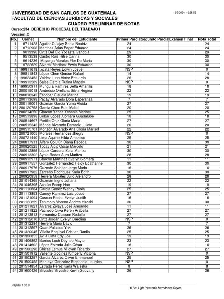 Primer Semestre Secci N C 2024 Pdf
