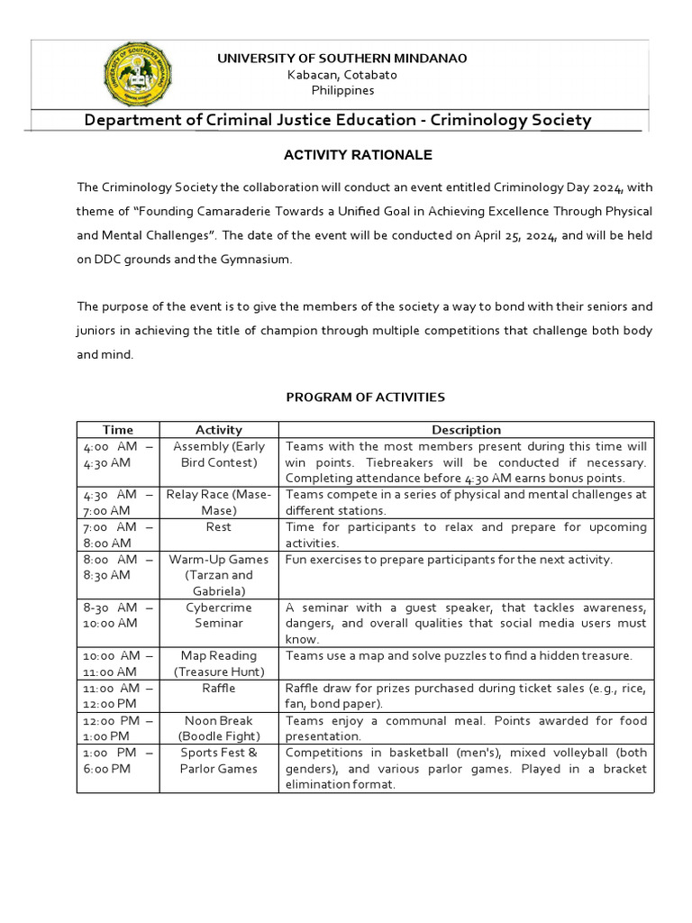 Criminology Day 2024 Event Overview | PDF