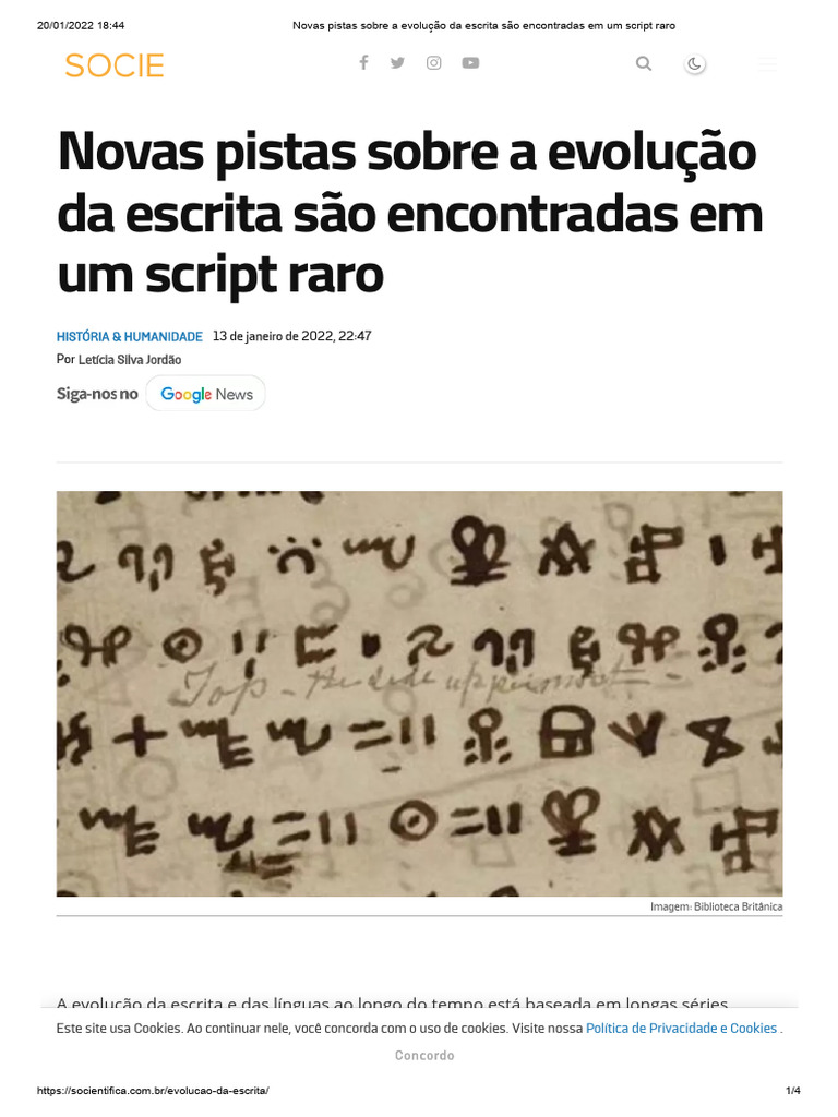 Novas Pistas Sobre A Evolução Da Escrita São Encontradas em Um Script ...