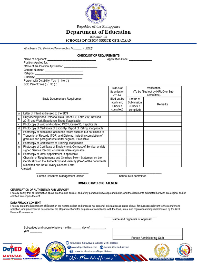 Checklist-Requirements-1 | PDF