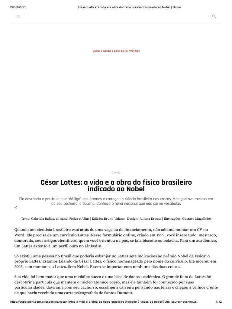 César Lattes - A Vida e A Obra Do Físico Brasileiro Indicado Ao Nobel ...