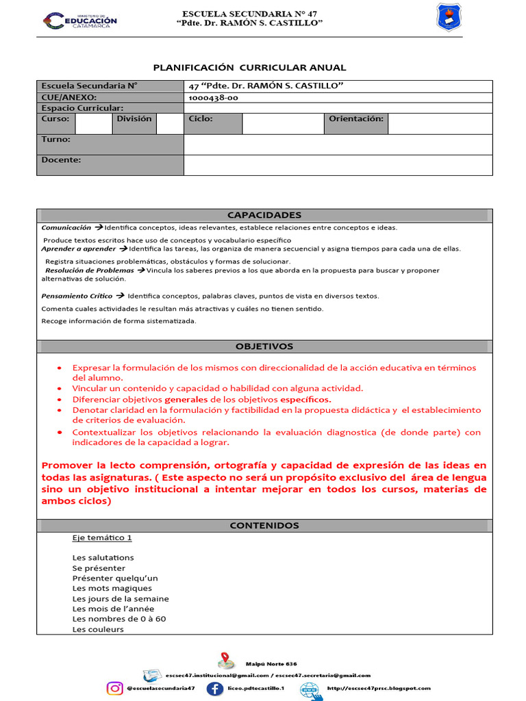 MODELO DE PLANIFICACIÓN 2023 | PDF | Evaluación | Aprendizaje