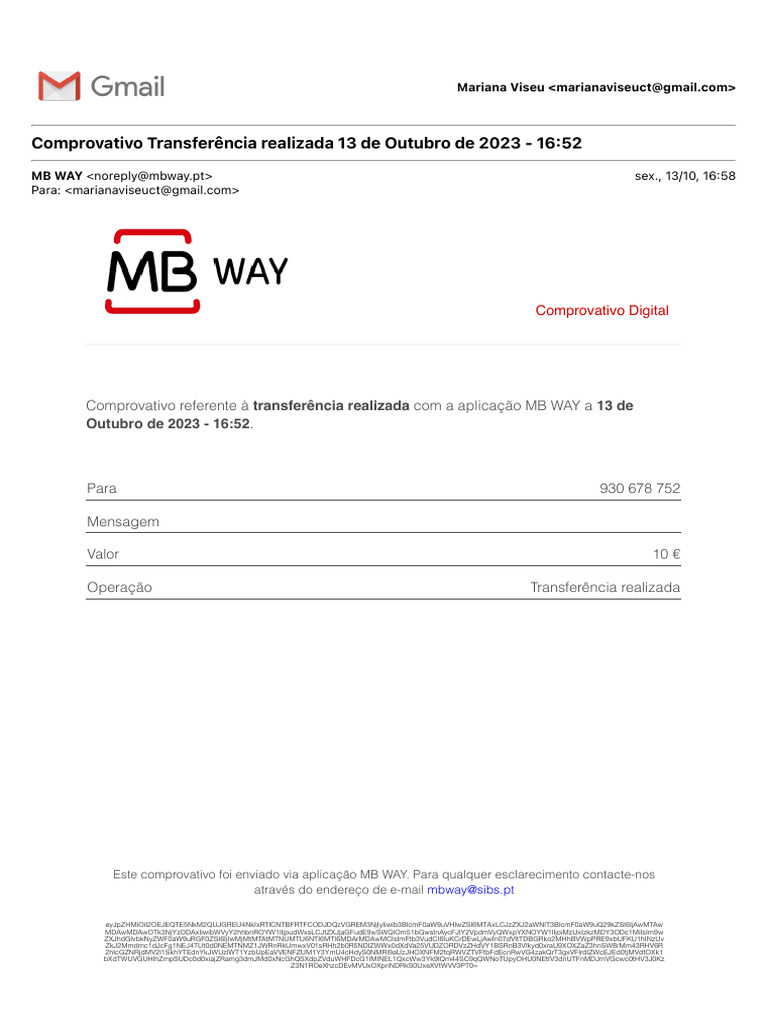 Comprovativo Transfer ncia Realizada 13 De Outubro De 2023 16 52 PDF