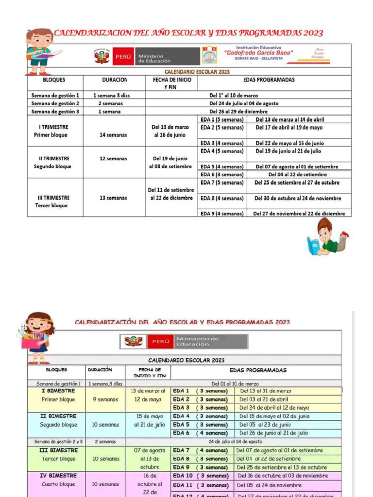 Calanderizacion Godofredo | PDF