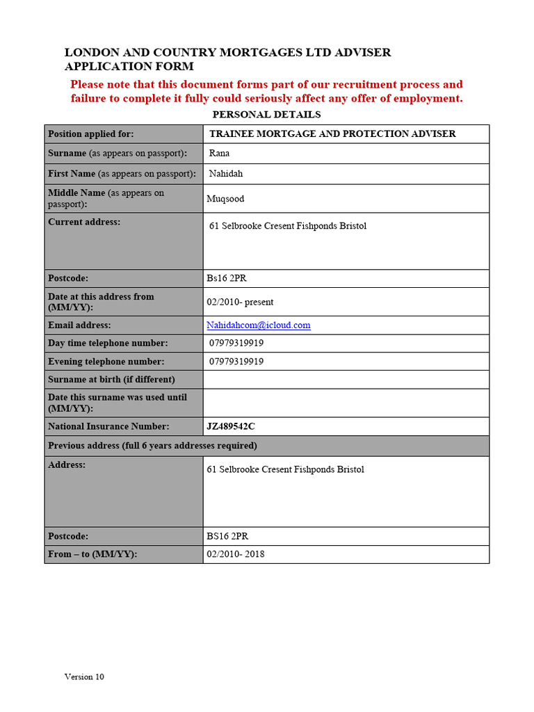 L&C Mortgages Application | PDF