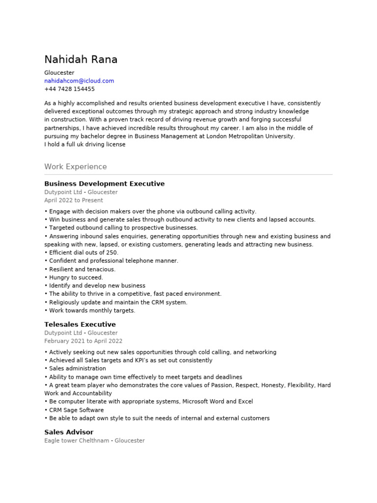 Nahidah Rana | PDF | Call Centre | Payment Protection Insurance