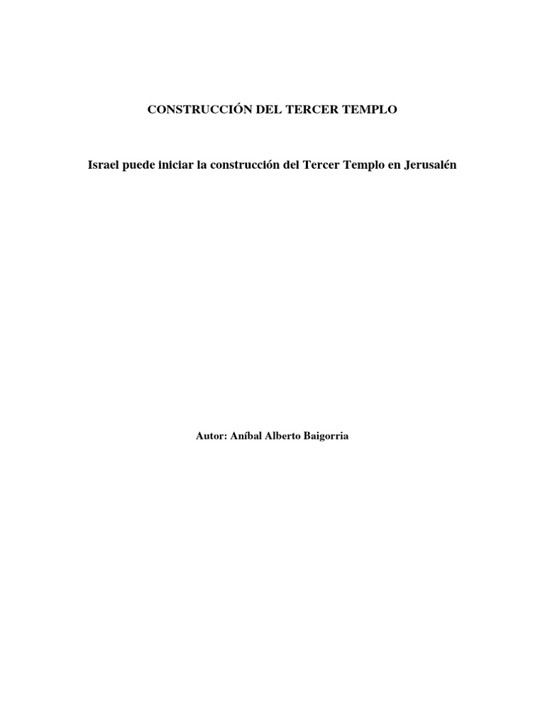Ebook Construccion Del Tercer Templo de Jerusalén | PDF | Ciencias sociales
