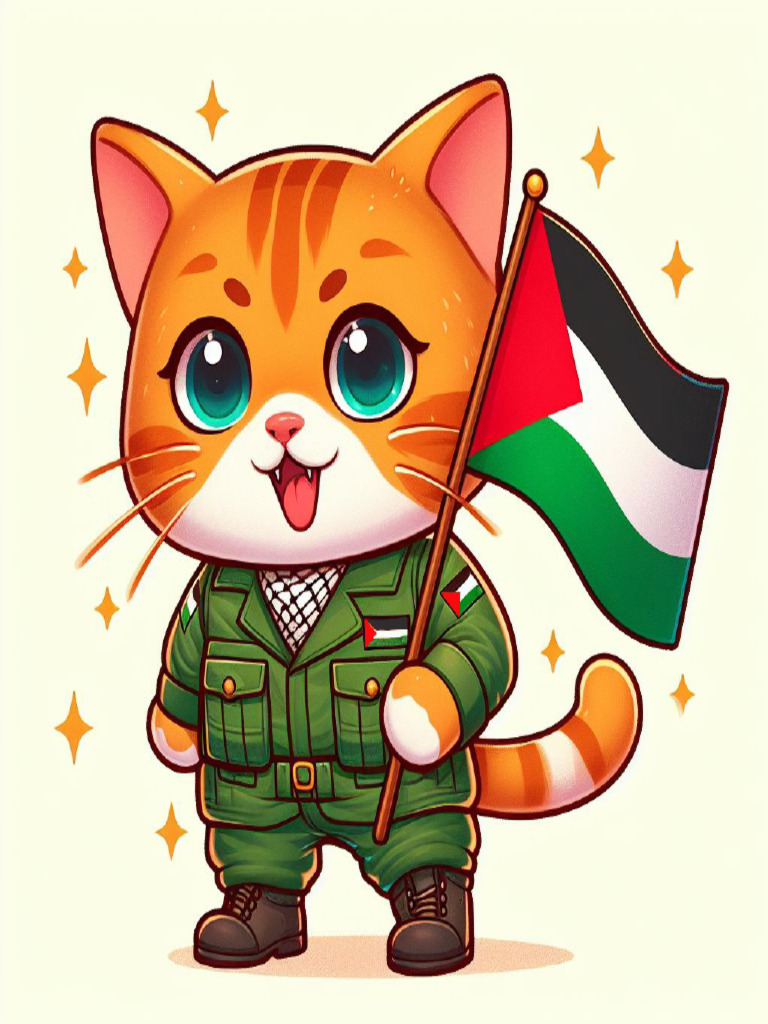 Cat Holding Palestinian Flag | PDF