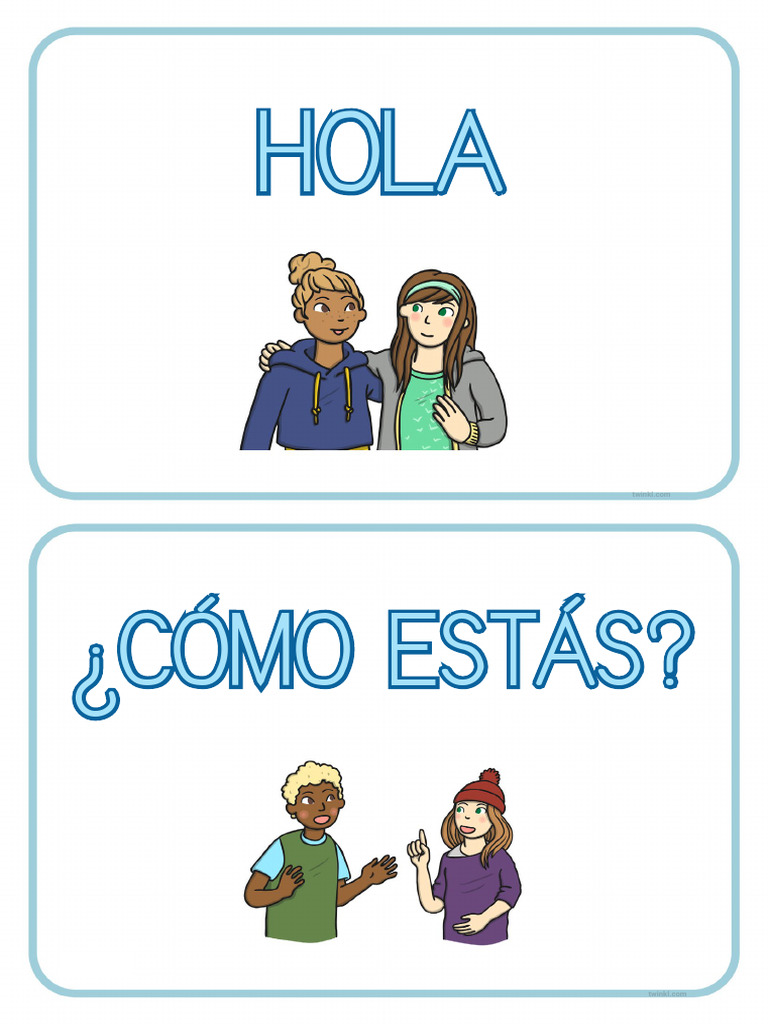 Tarjetas de Vocabulario - Saludos - M | PDF