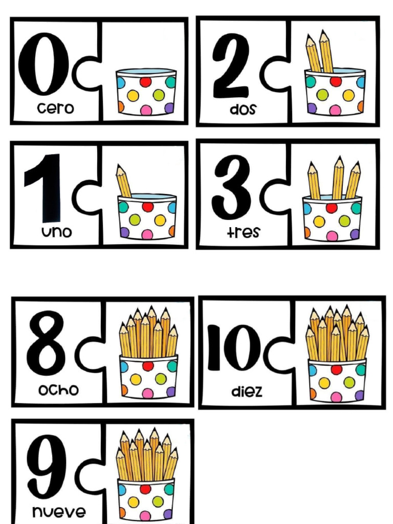 Afiches de Los Números Del 0 Al 10 | PDF