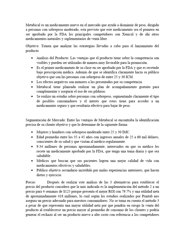 Metabical Es Un Medicamento Nuevo en El Mercado Que Ayuda A Disminuir ...