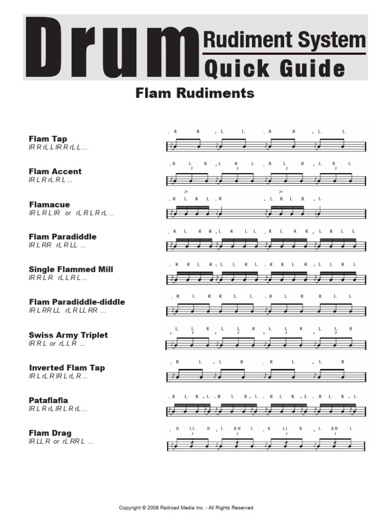 Drum Rudiments Guide 3 | PDF