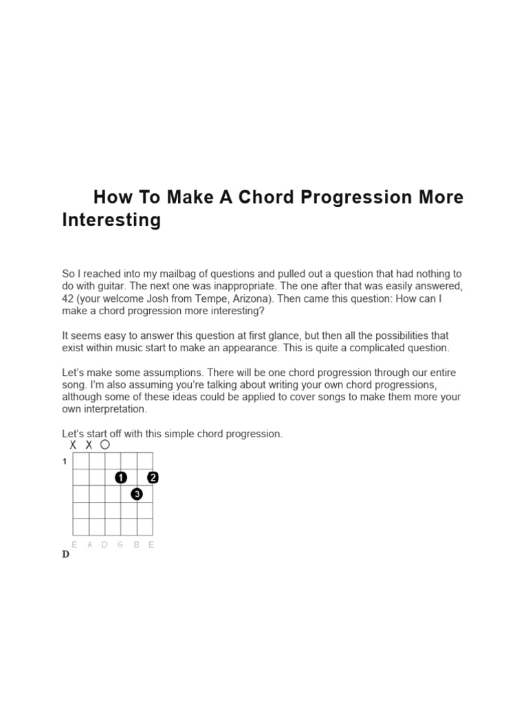 How To Make A Chord Progression More Interesting | PDF | Guitars ...