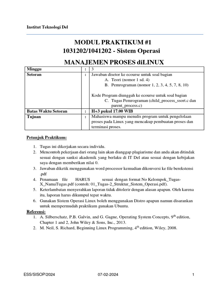 Modul Praktikum Manajemen Proses Linux | PDF | Komputer