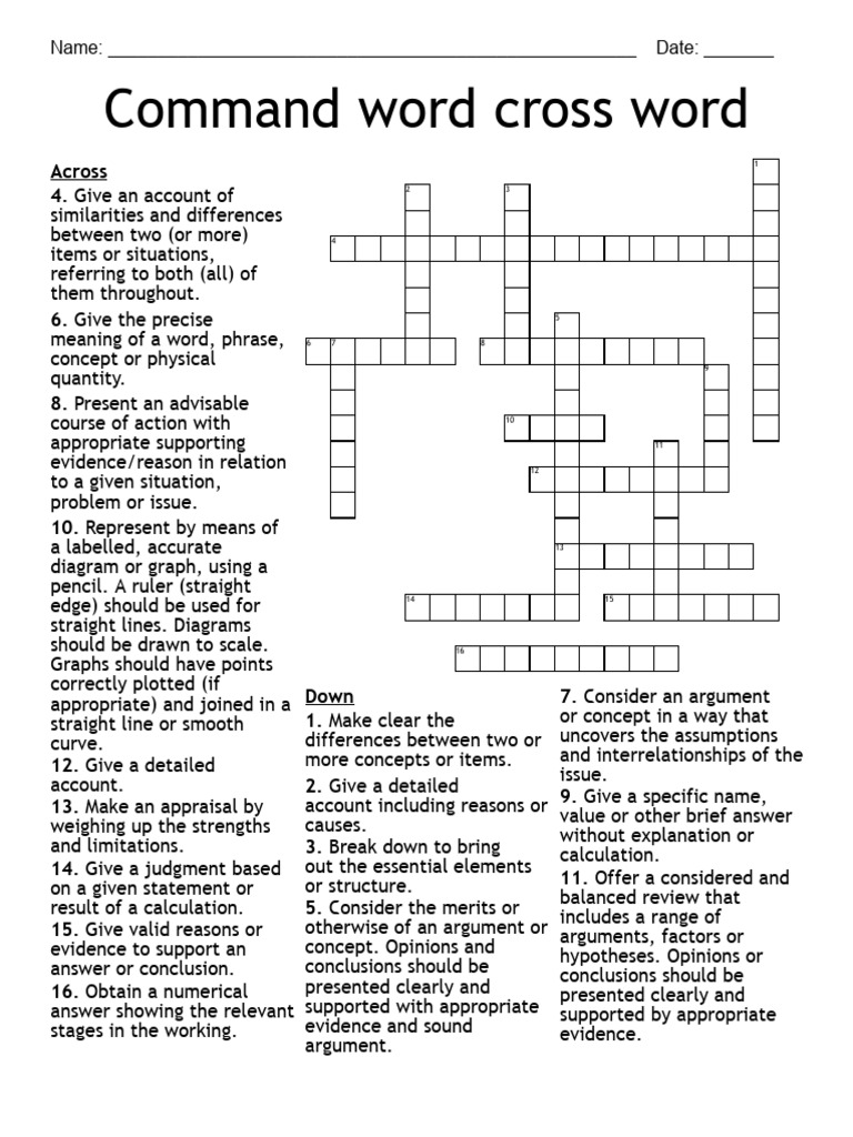 Command Word Cross Word | PDF | Argument | Evidence