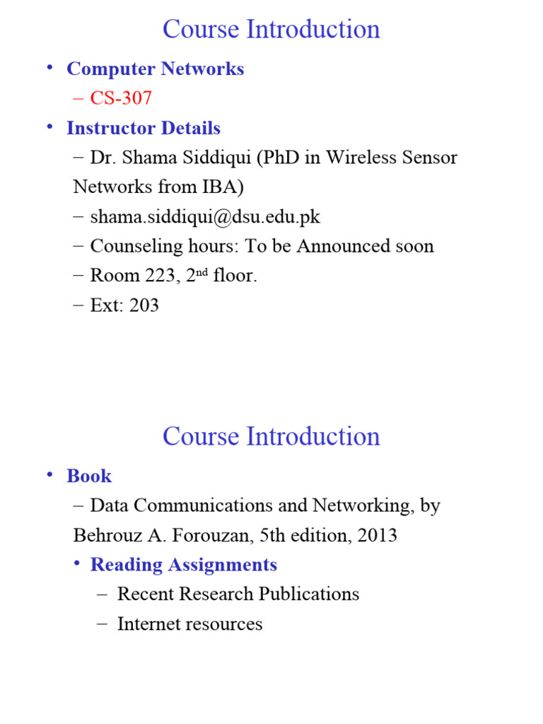 Lecture 1 CNW | PDF | Duplex (Telecommunications) | Computer Network