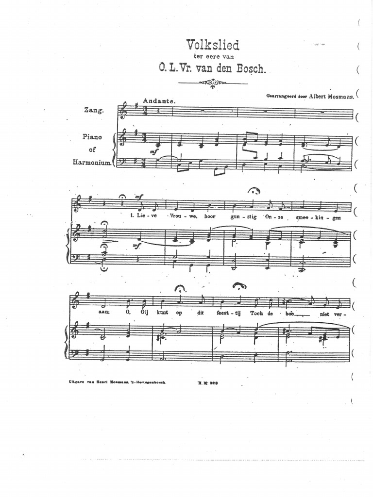 Volkslied Ter Ere Van OLV Van Den Bosch - Bew. Albert Mosmans | PDF