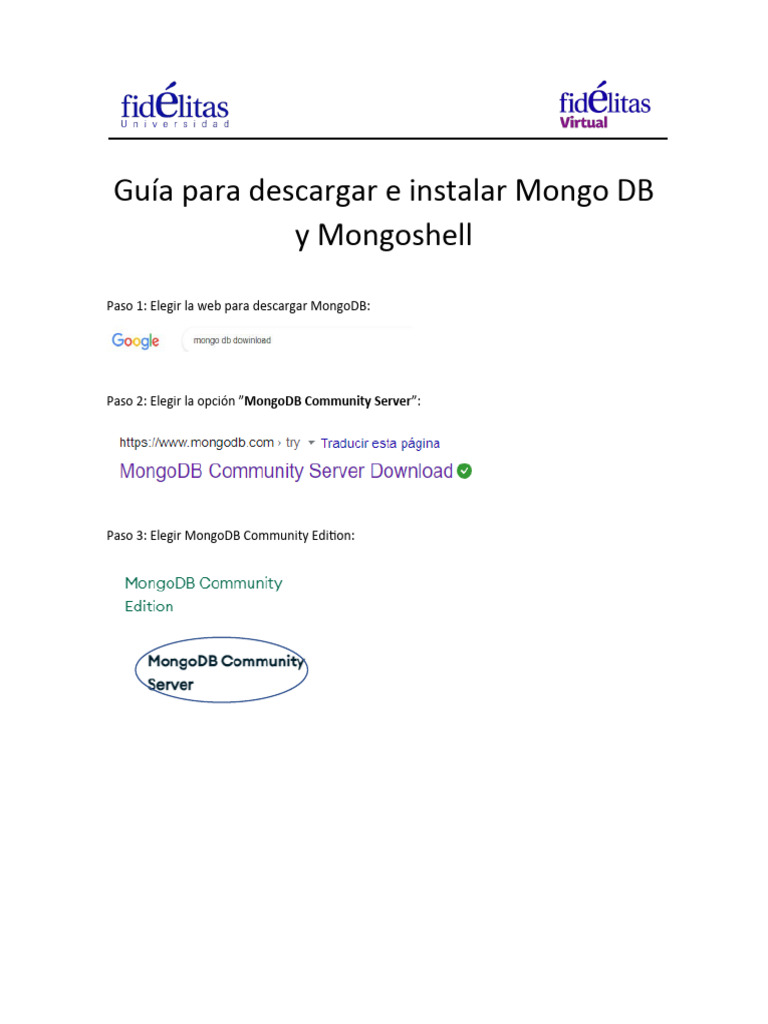 Guía para Descargar MongoDB | PDF | Mongo Db | Servidor (Computación)