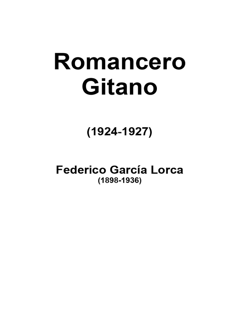 Federico Garcia Lorca - Romancero Gitano | PDF
