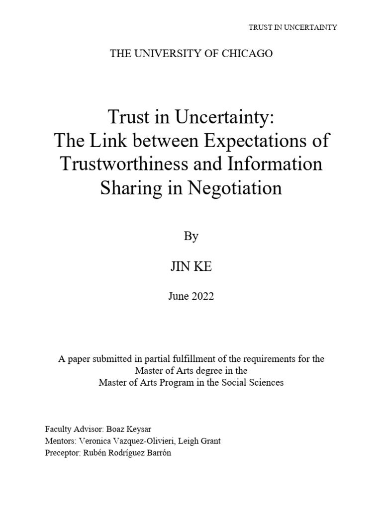 Thesis - Jin Ke | Download Free PDF | Negotiation | Information