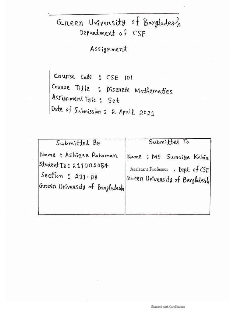 CSE Assignment | PDF