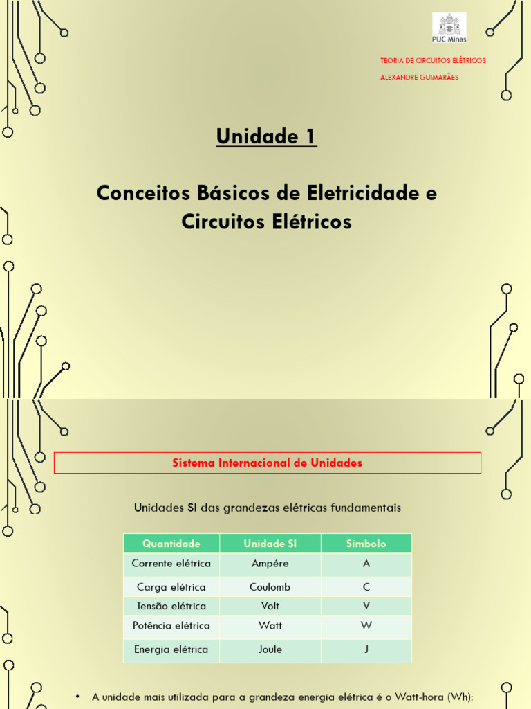 Unidade 1 - Conceitos Básicos | PDF | Rede elétrica | Eletricidade