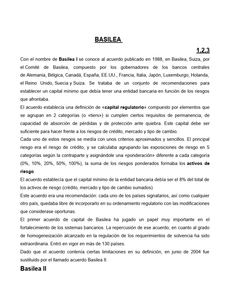Basilea 1,2,3 | PDF | Basilea Iii | Basilea Ii