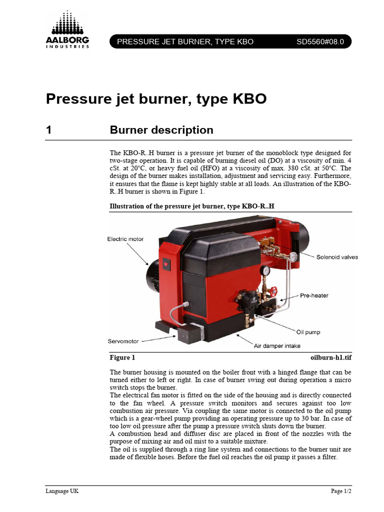 SD5560 08 Kbo Burner | PDF | Fuel Oil | Combustion