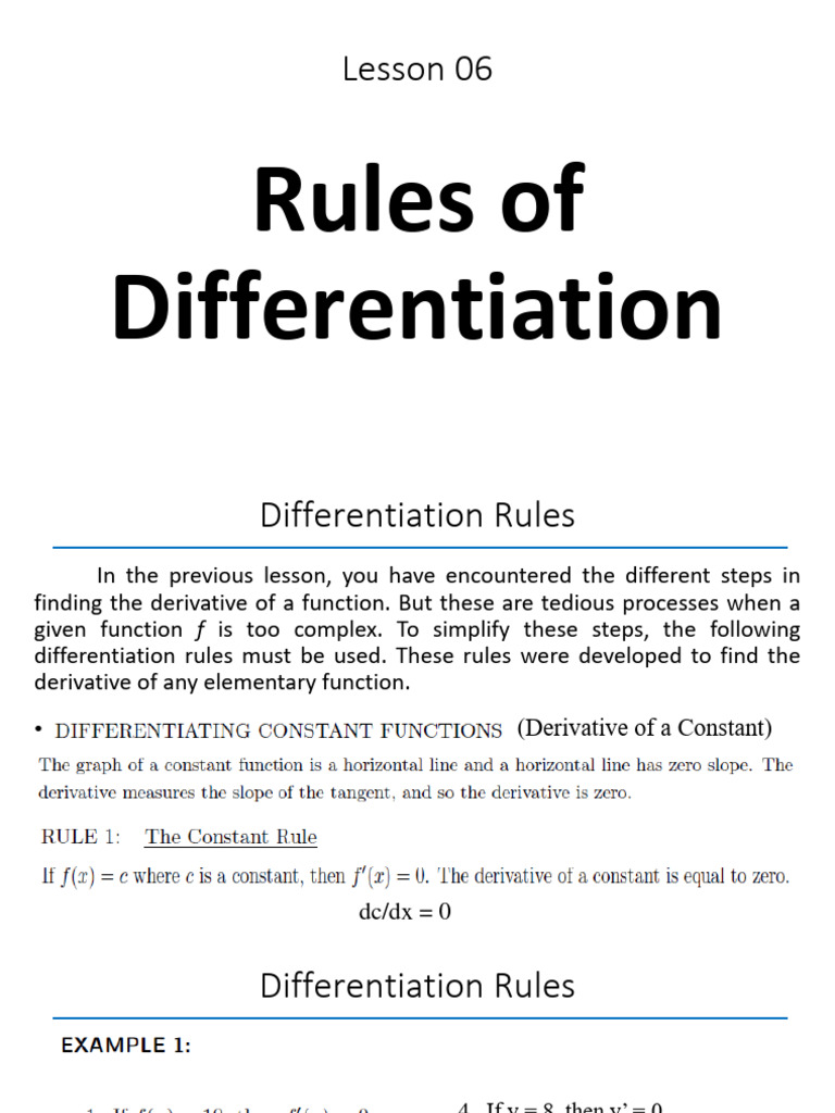 02 Differentiation Rules | PDF | Trigonometric Functions | Mathematical ... 02 Differentiation Rules | PDF | Trigonometric Functions | Mathematical ...