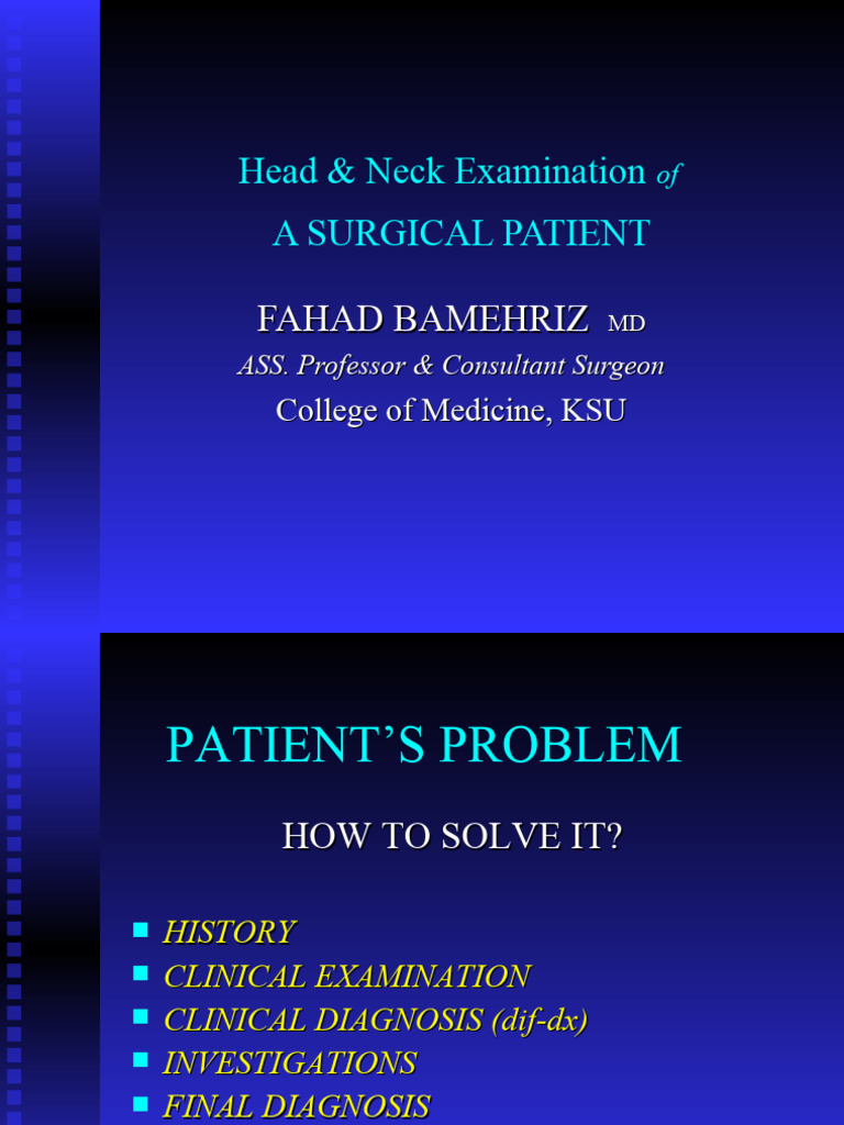 6-Head and Neck Examination | PDF | Clinical Medicine | Medical Specialties