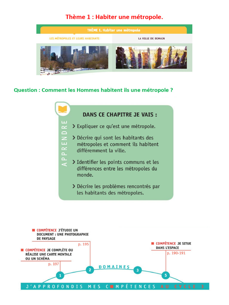 Fiche Les Metropoles Et Leurs Habitants | PDF