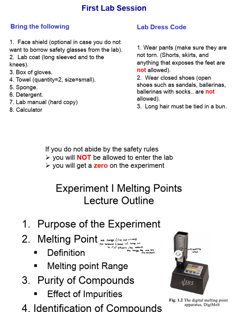 210 Lecture 1 Melting Points Spring 2023-24 | PDF | Melting Point | Liquids