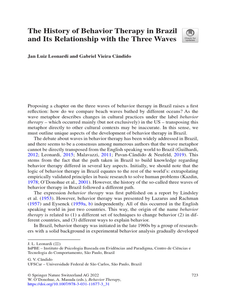 Brazilian Behavior Therapy Waves | PDF | Psychotherapy | Behaviour Therapy