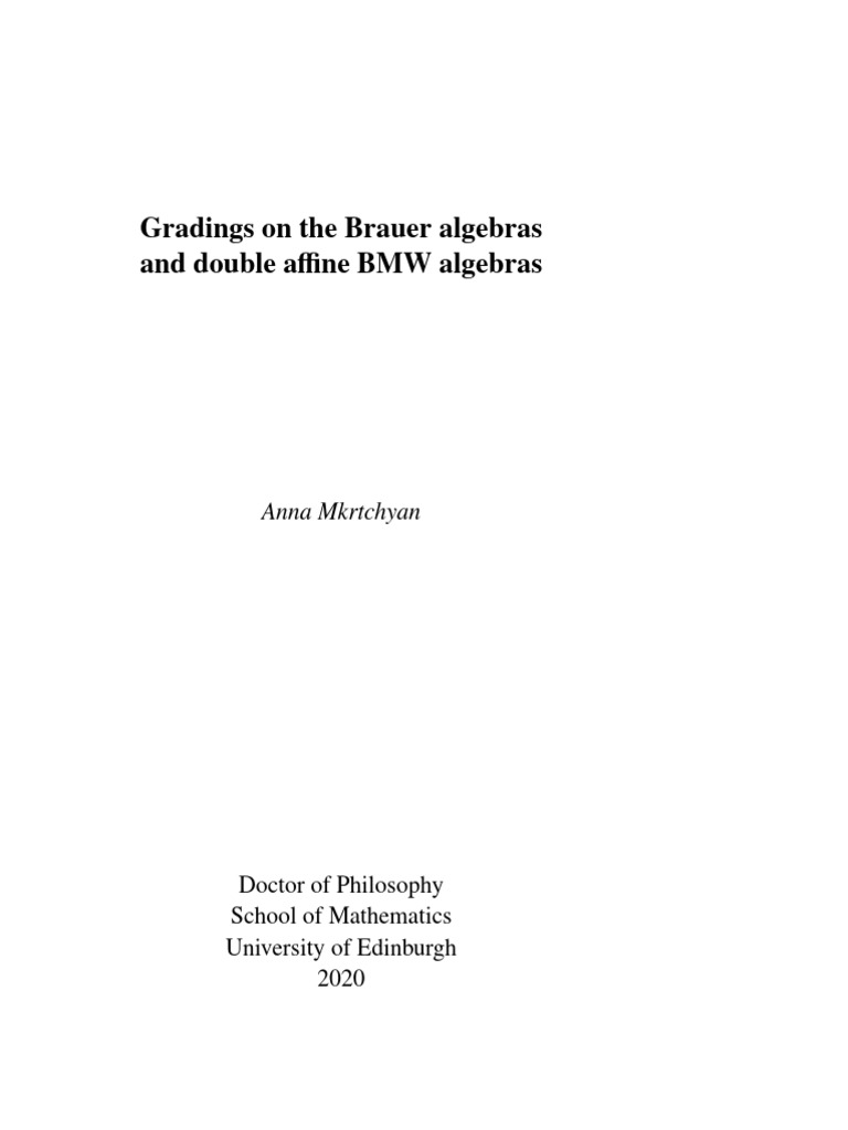 Thesis AnnaMkr | PDF | Representation Theory | Group (Mathematics)