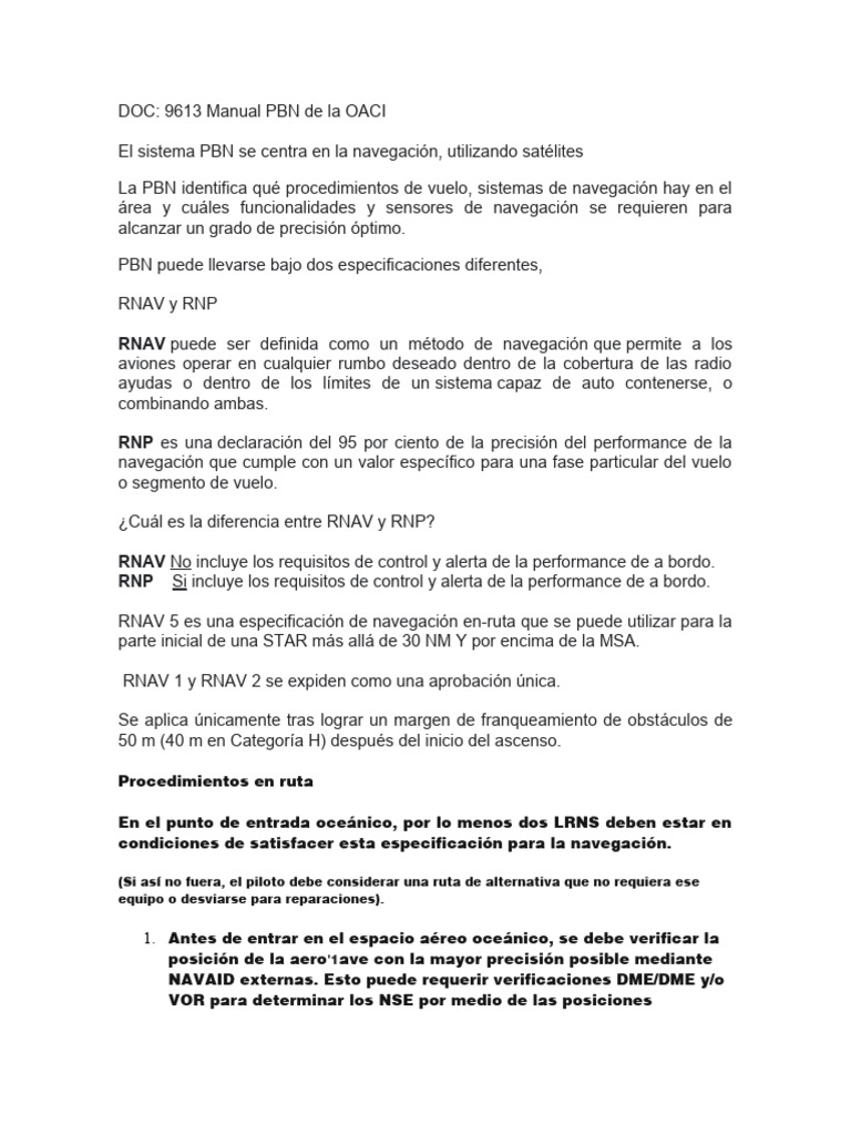 Manual de Navegación PBN: RNAV vs RNP | PDF | Ingeniería de Sistemas ...