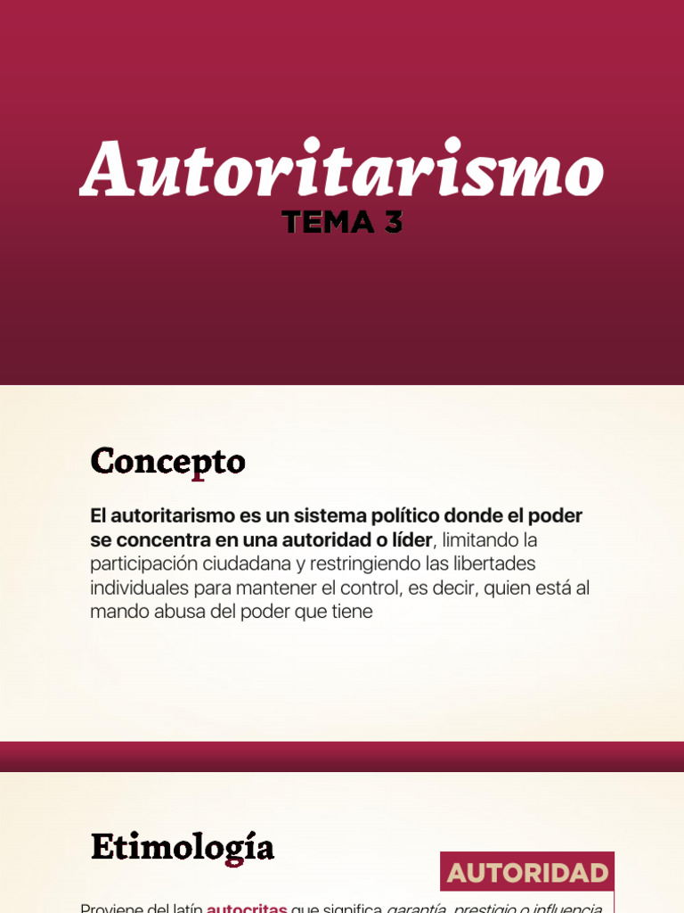 Autoritarismo Tema 3 | PDF | Derecho