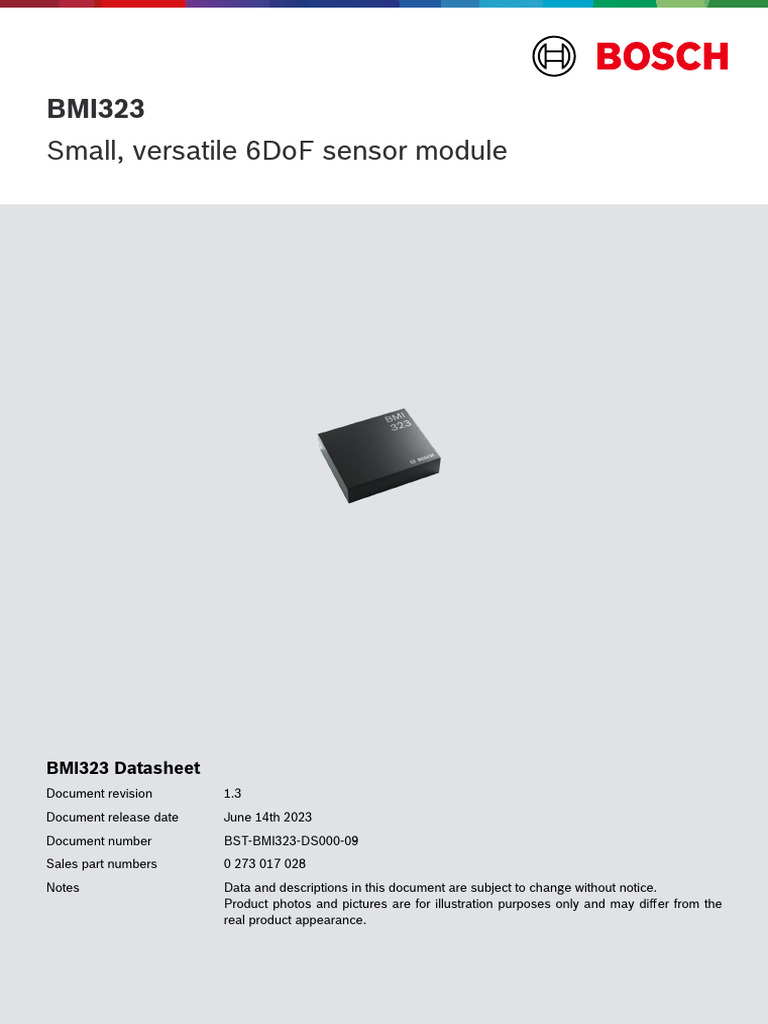 BMI323 6DoF Sensor Module Datasheet | PDF | Inertial Navigation System ...