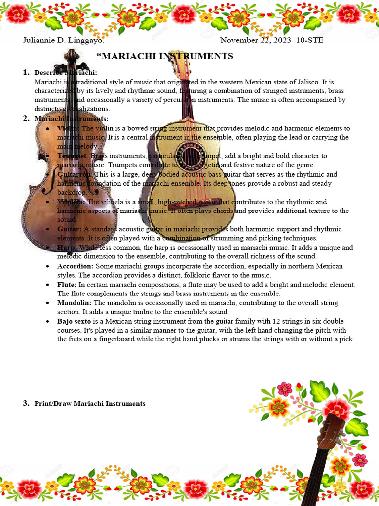 Mariachi Instrument | PDF | String Instruments | Guitars
