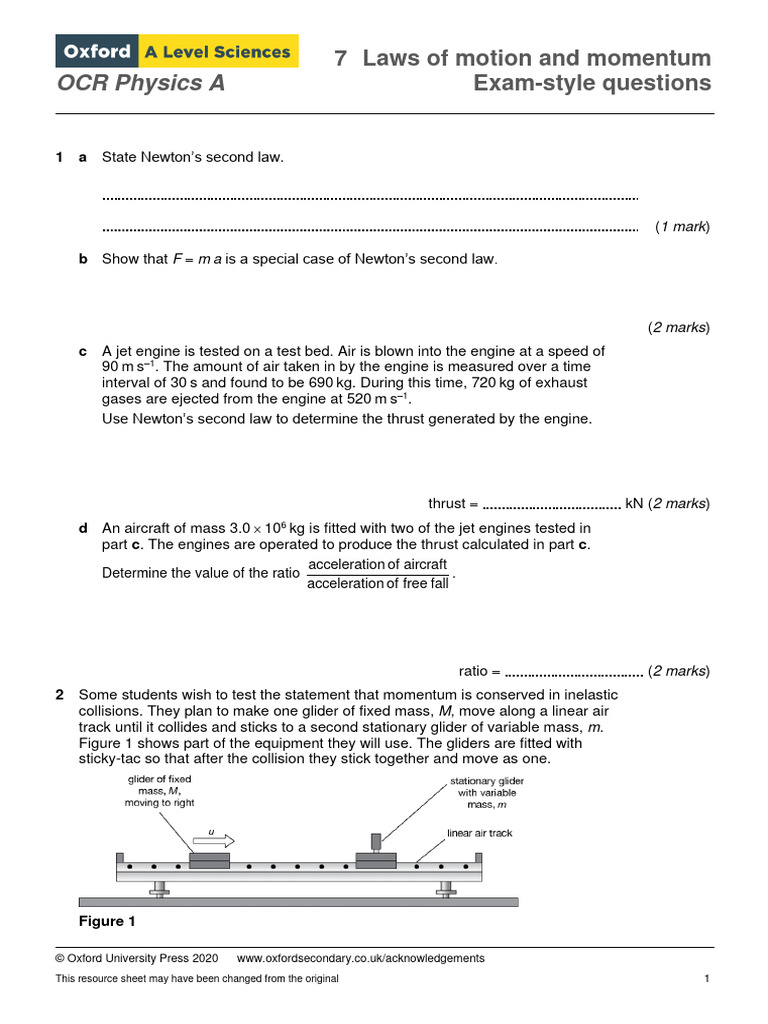 Test On Newtons Laws | PDF | Science & Mathematics