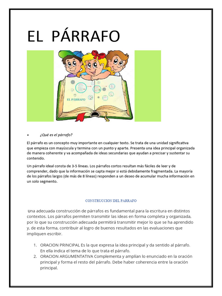 Cómo escribir un párrafo eficaz | PDF | Oración (Lingüística) | Párrafo