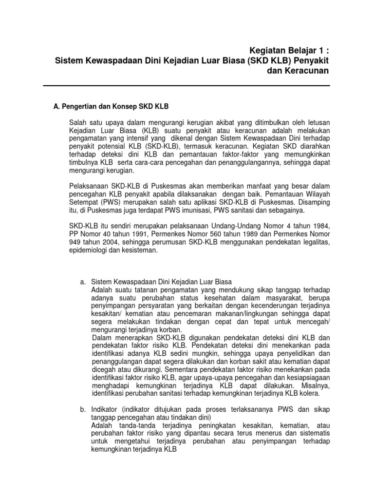 KB 1 (SKD KLB) Penyakit Dan Keracunan | PDF | Sains & Matematika