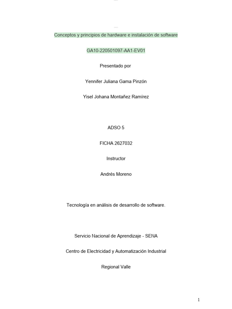 Conceptos y Principios de Harware e Instalacion de Software | PDF | Hardware de la computadora ...