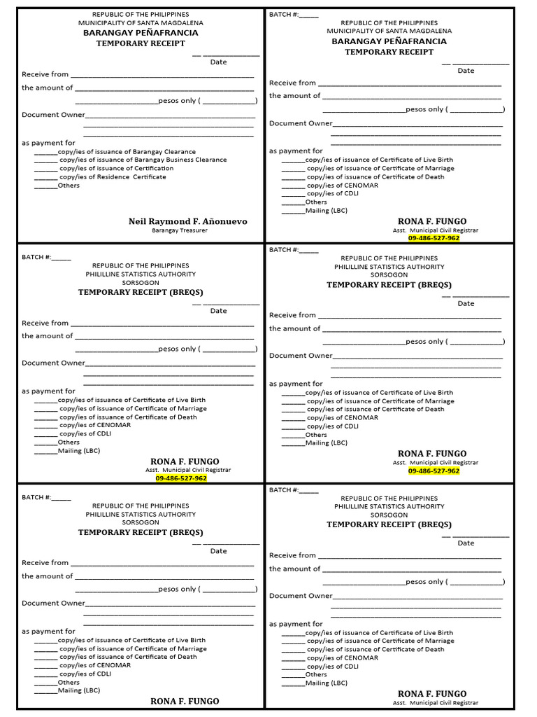 Temporary Receipt | PDF